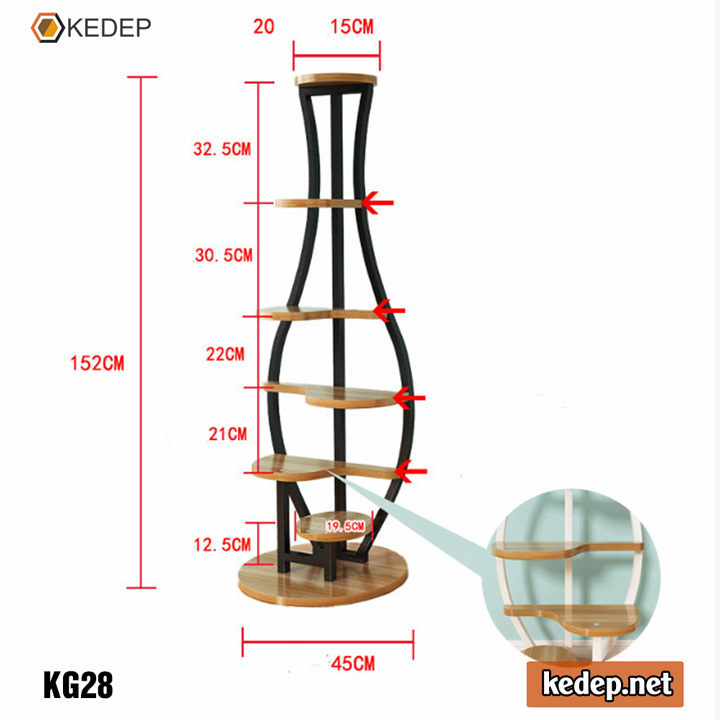 Kệ trang trí để cây cảnh KG28 | Kệ Đẹp 2025
